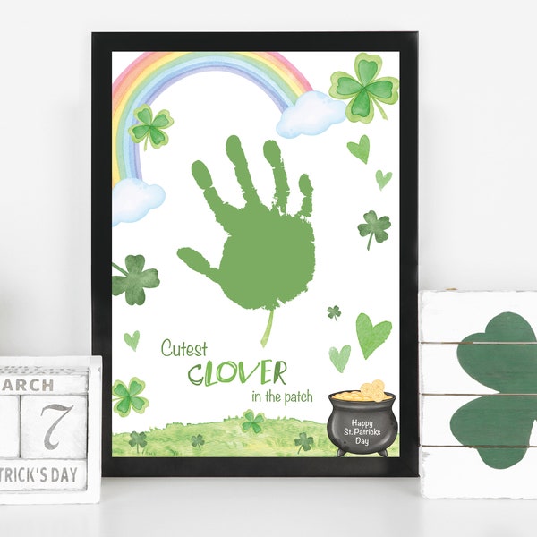 Cutest Clover in the Patch Handprint Art - Etsy
