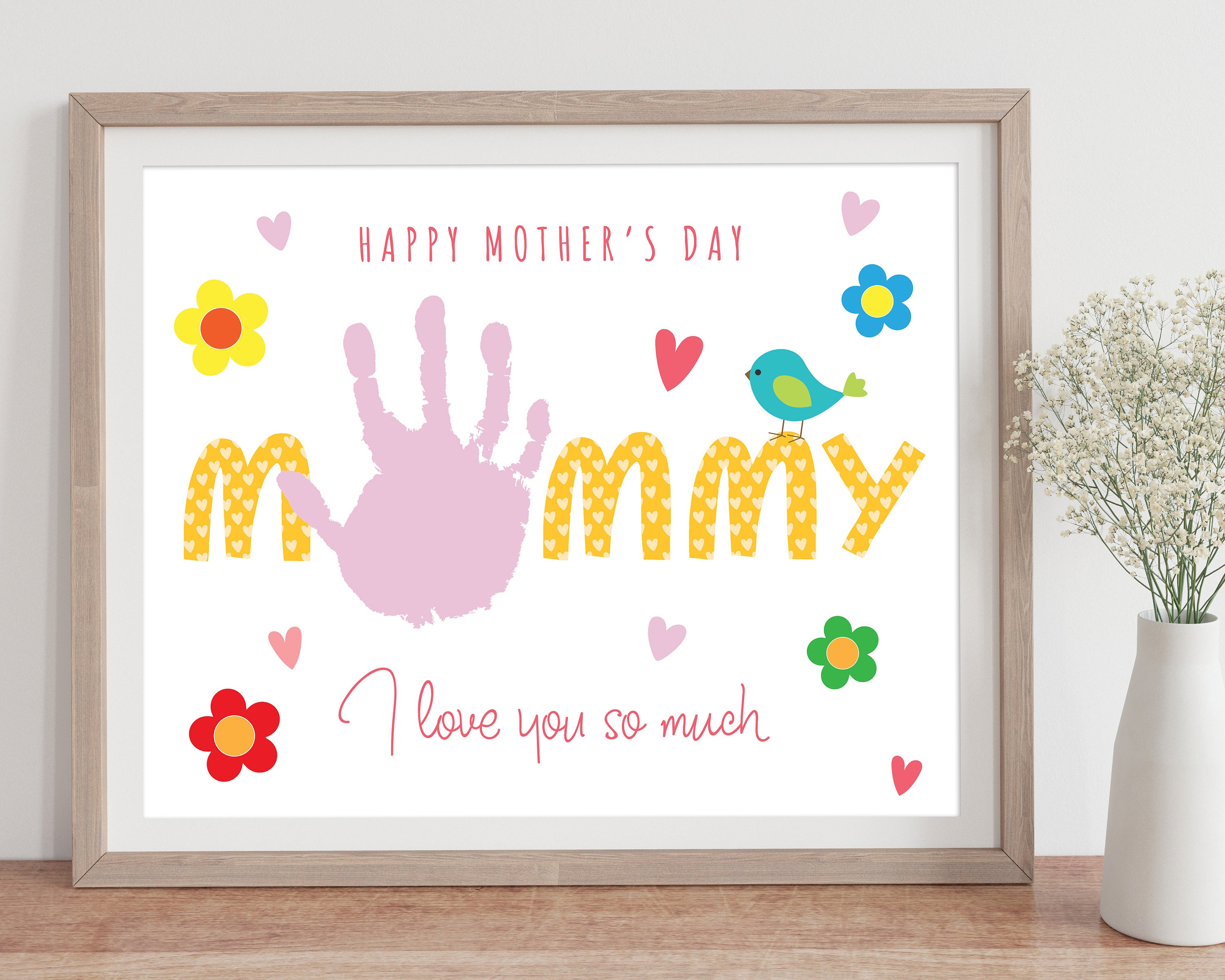 Happy Mother's Day / I Love You so Much / Mother's Day Gift / Handprint ...