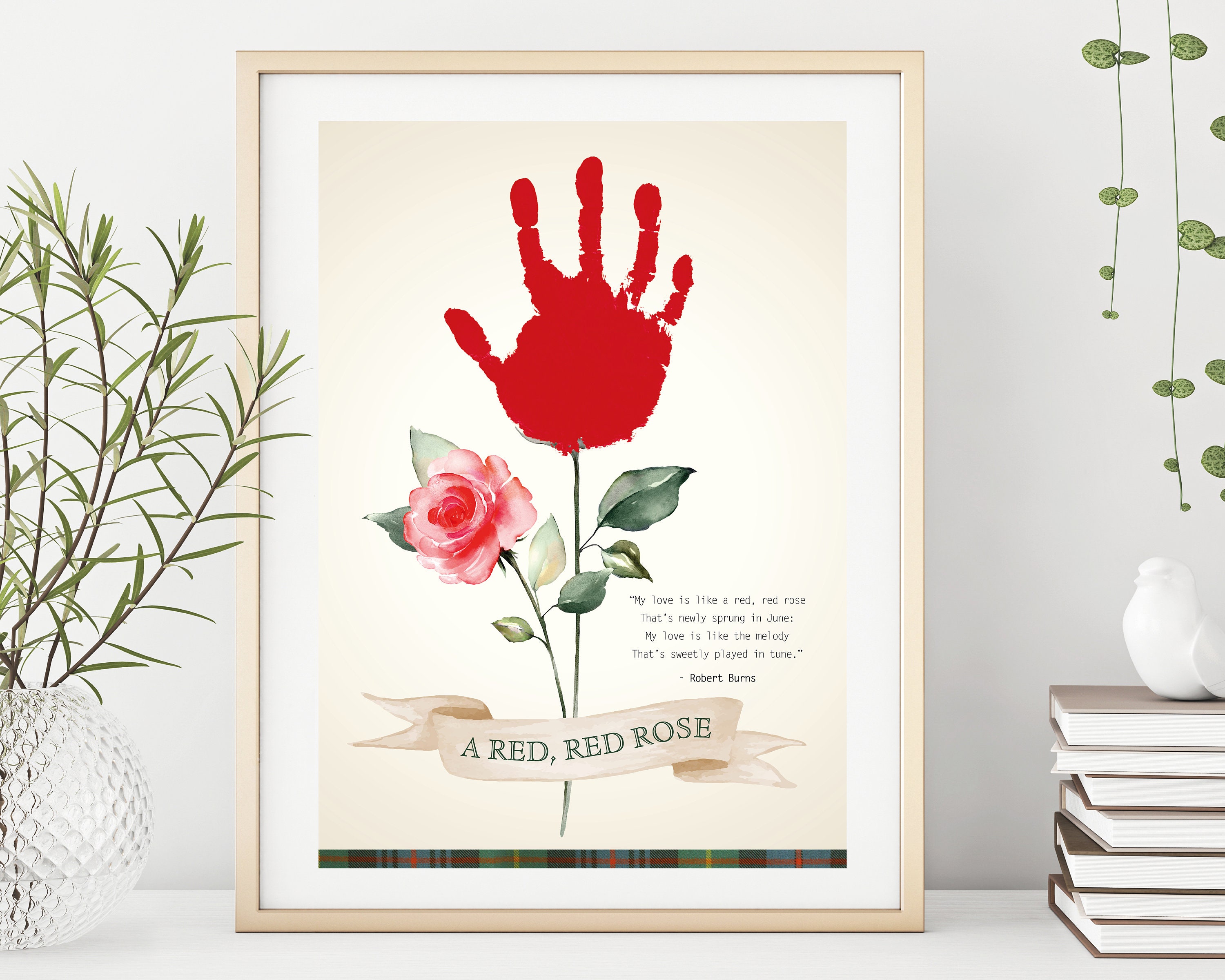 Burns Night / Robert Burns / A Red Red Rose / Handprint Art / Decor ...
