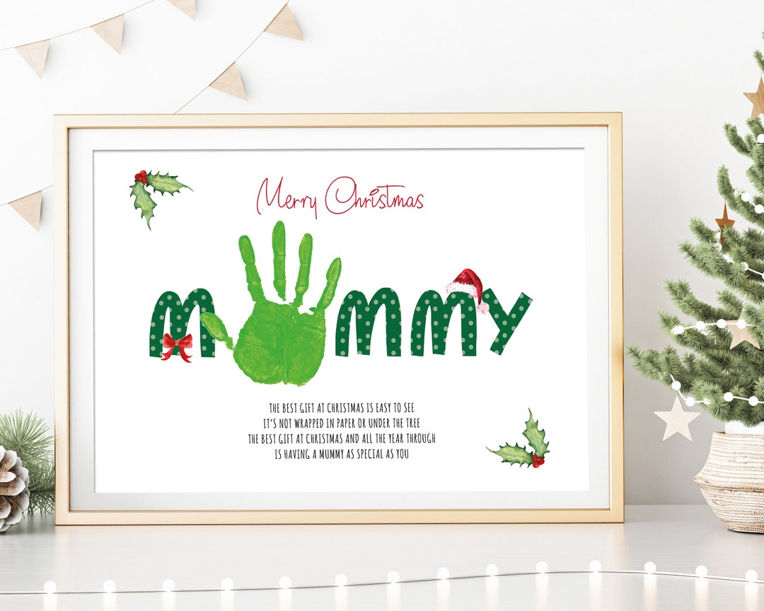Merry Christmas Mummy Handprint Art: DIY Keepsake (digital Download) - Etsy