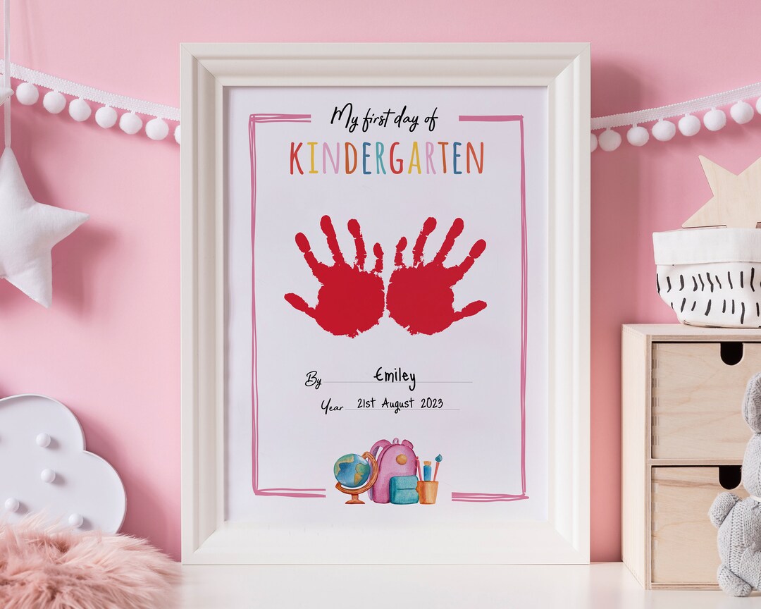 Kindergarten Handprint Art: First Day Keepsake (digital Download) - Etsy