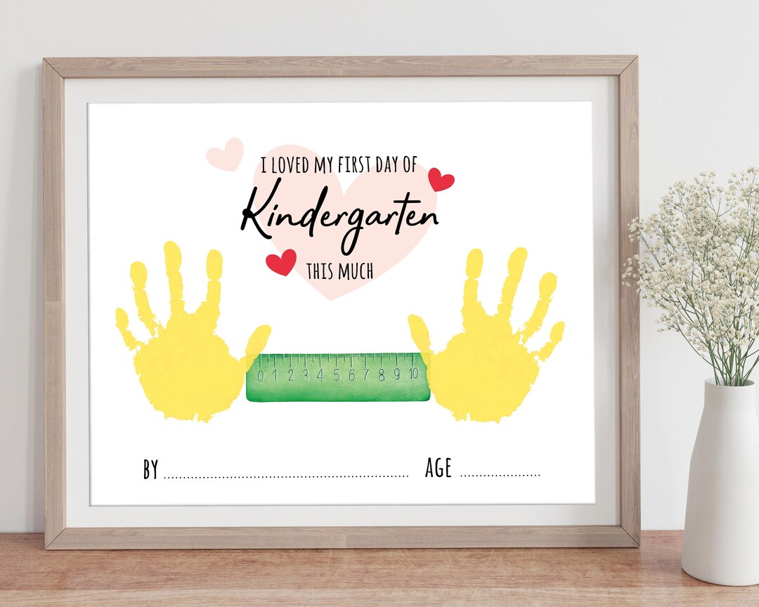 Kindergarten Handprint Art: First Day Keepsake (digital Download, PDF ...