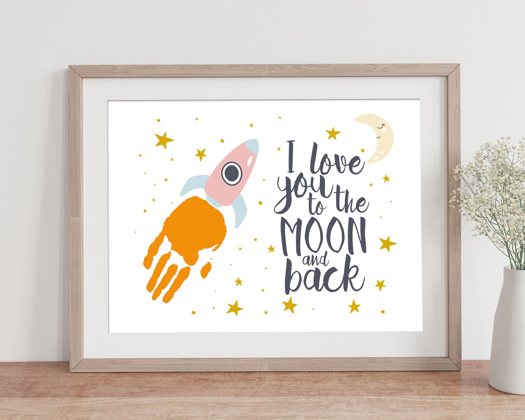 Space Rocket Handprint Art: Mother's Day Keepsake (digital Download) - Etsy
