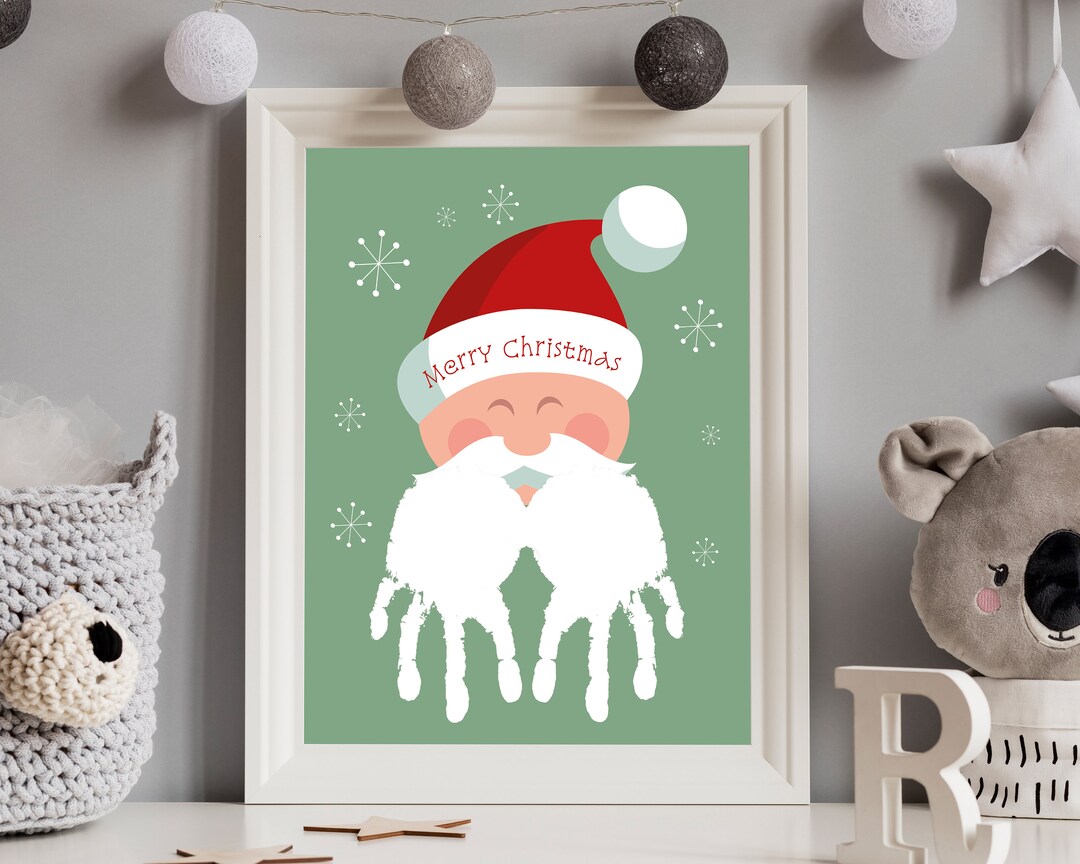 Santa Handprint Art: Christmas DIY Keepsake (digital Download) - Etsy