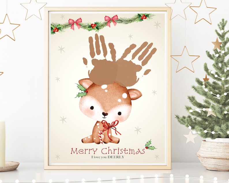 Reindeer Handprint Art: Christmas DIY Keepsake (digital Download) - Etsy