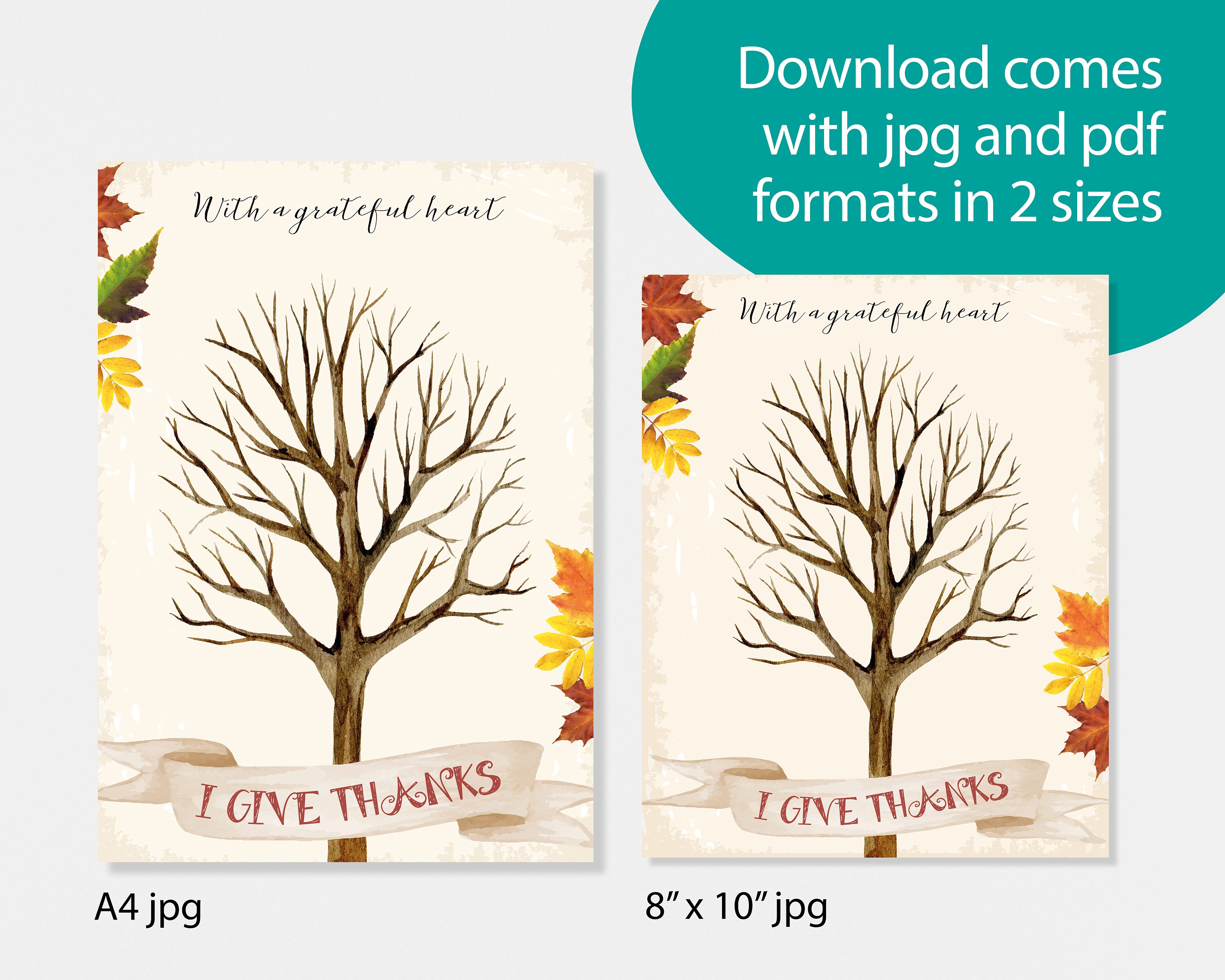 Thanksgiving Handprint Tree Art: DIY Autumn Decor (digital Download) - Etsy
