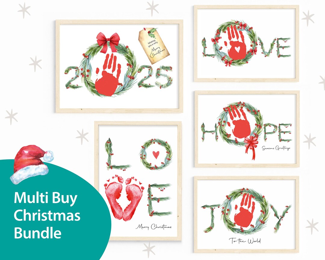 Christmas Handprint Art Bundle: DIY Baby Keepsake (digital Download) - Etsy