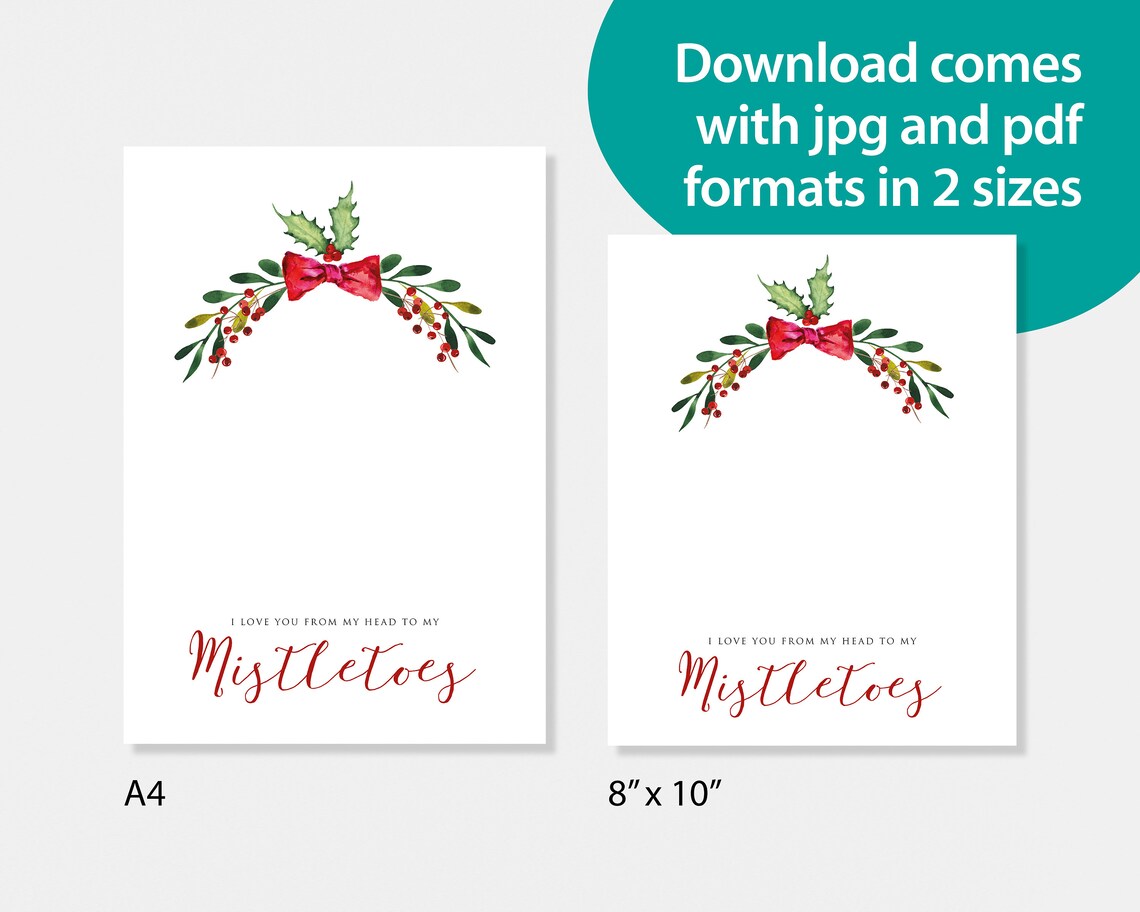 I Love You From My Head to My Mistletoes / Footprint Art / Christmas ...