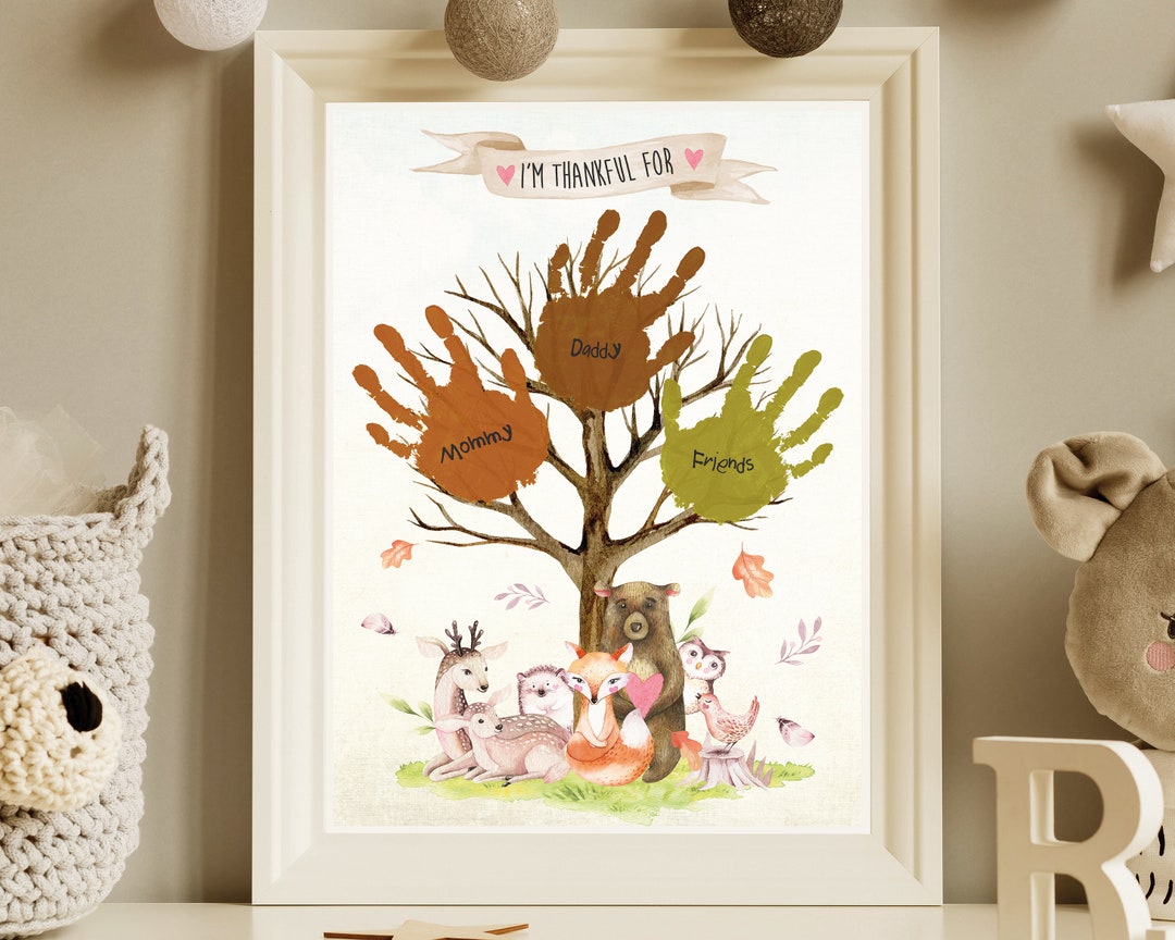 Thankful Tree Handprint Art: Autumn Thanksgiving Keepsake (digital ...