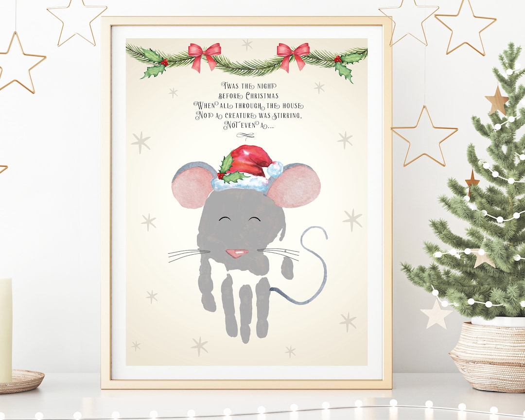 Night Before Christmas / Christmas Mouse / Handprint Art / Christmas ...