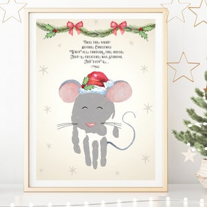 Night Before Christmas / Christmas Mouse / Handprint Art / Christmas ...