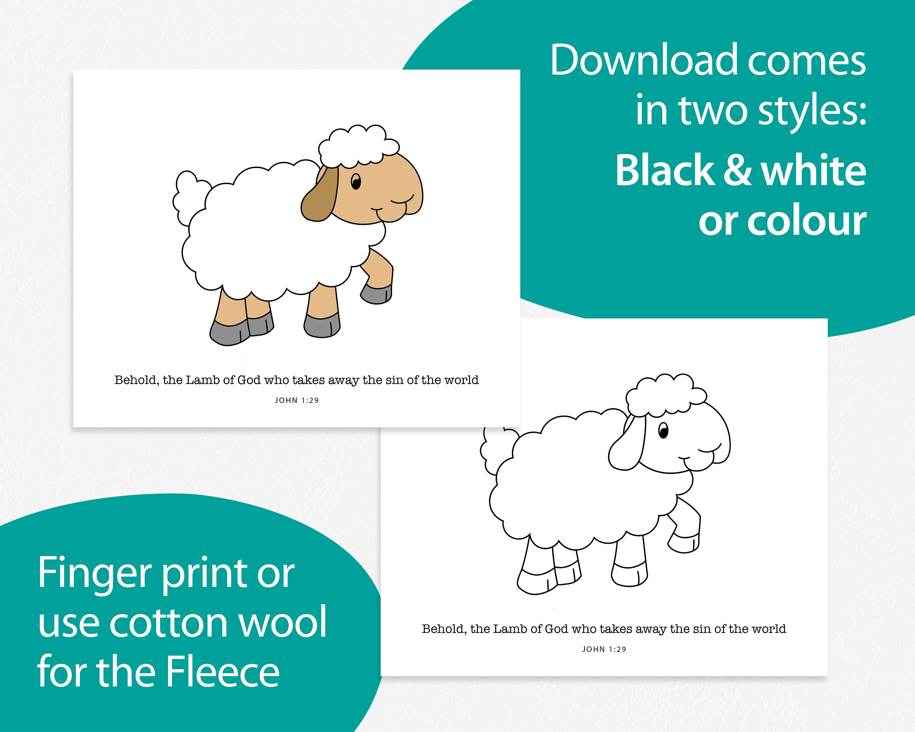 Behold, the Lamb of God / Easter / Lamb / Religious / Finger Print Art ...