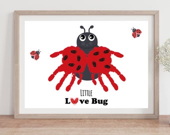 Love Bug" Ladybird Handprint Art | Adorable Valentine’s Keepsake - Etsy