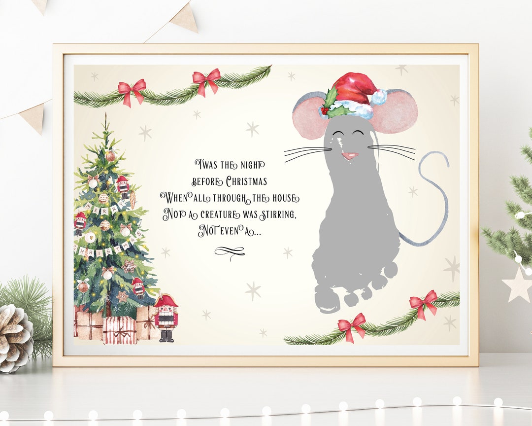 Christmas Mouse Footprint Art: DIY Keepsake Decor (digital Download) - Etsy