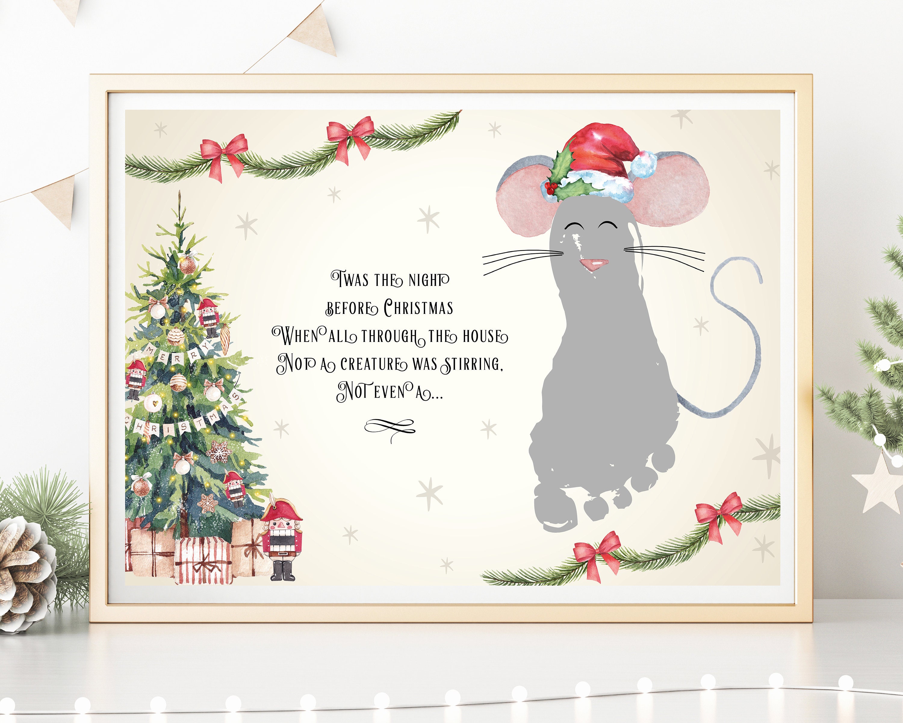 Night Before Christmas / Christmas Mouse / Footprint Art / Christmas ...