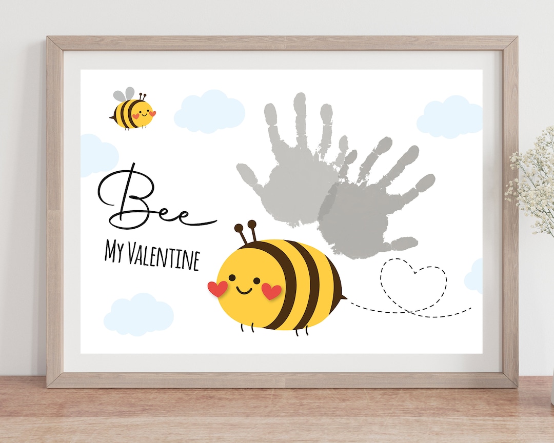 Bee My Valentine Handprint Art: DIY Keepsake (digital Download) - Etsy