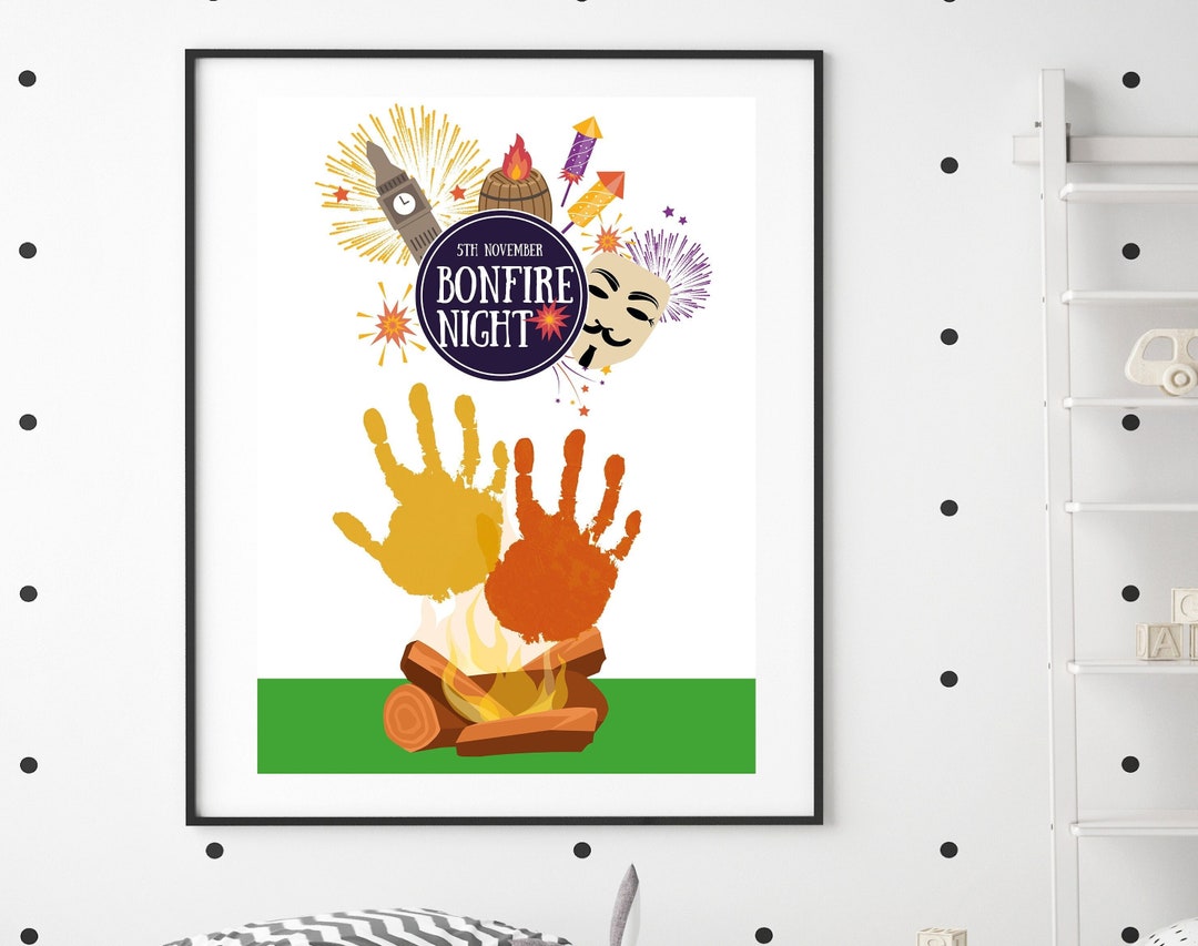 Bonfire Night Handprint Art: Guy Fawkes Keepsake (digital Download ...