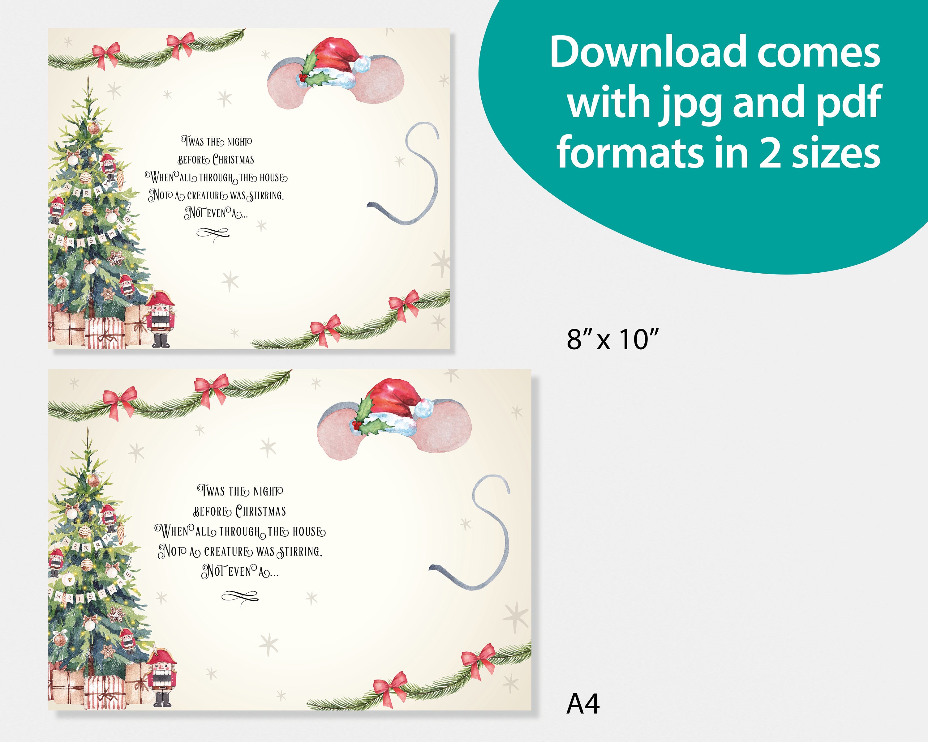 Night Before Christmas / Christmas Mouse / Footprint Art / Christmas ...