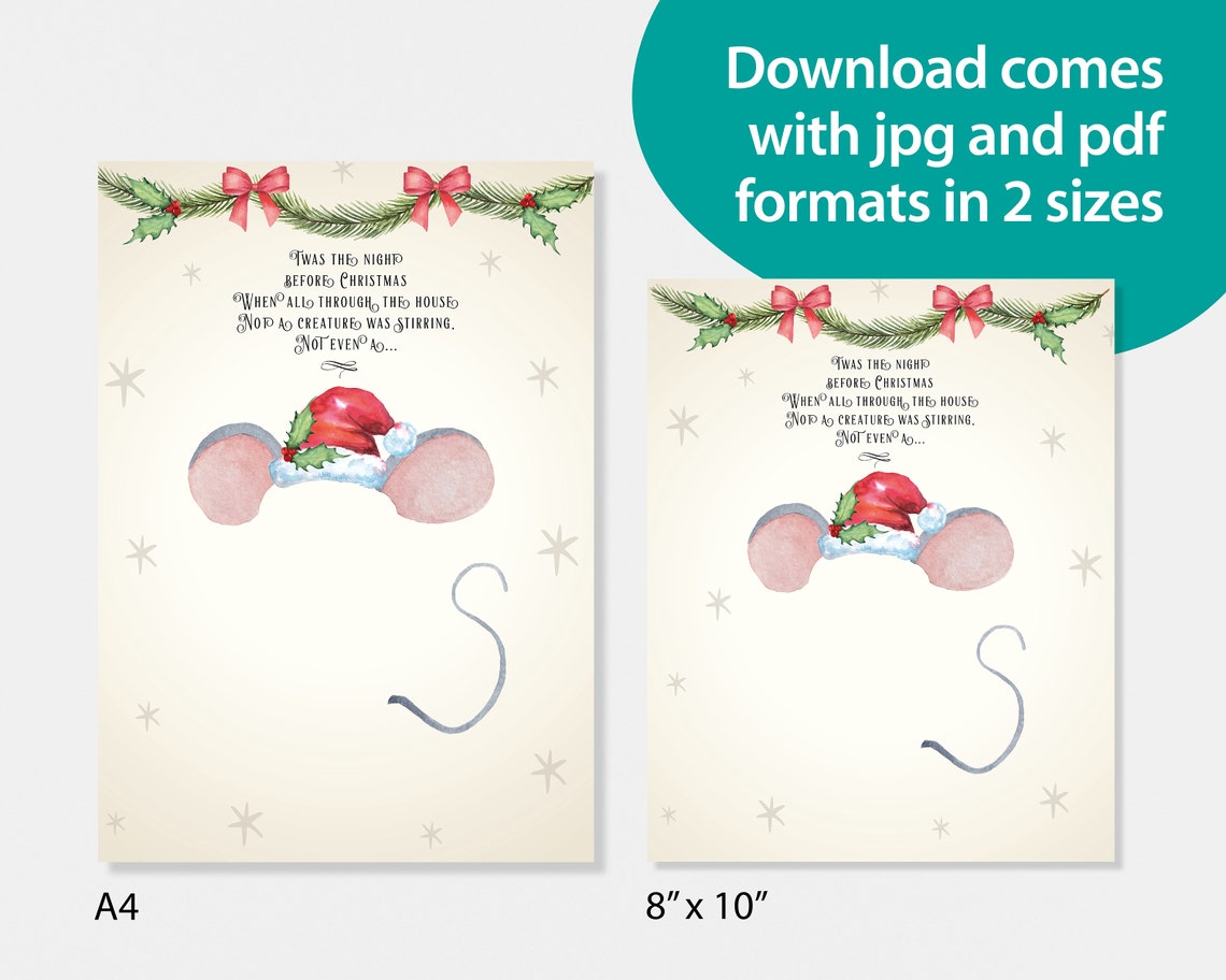 Night Before Christmas / Christmas Mouse / Handprint Art / Christmas ...