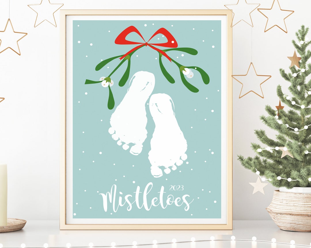 Mistletoes 2023 / Footprint Art / First Christmas / Christmas - Etsy