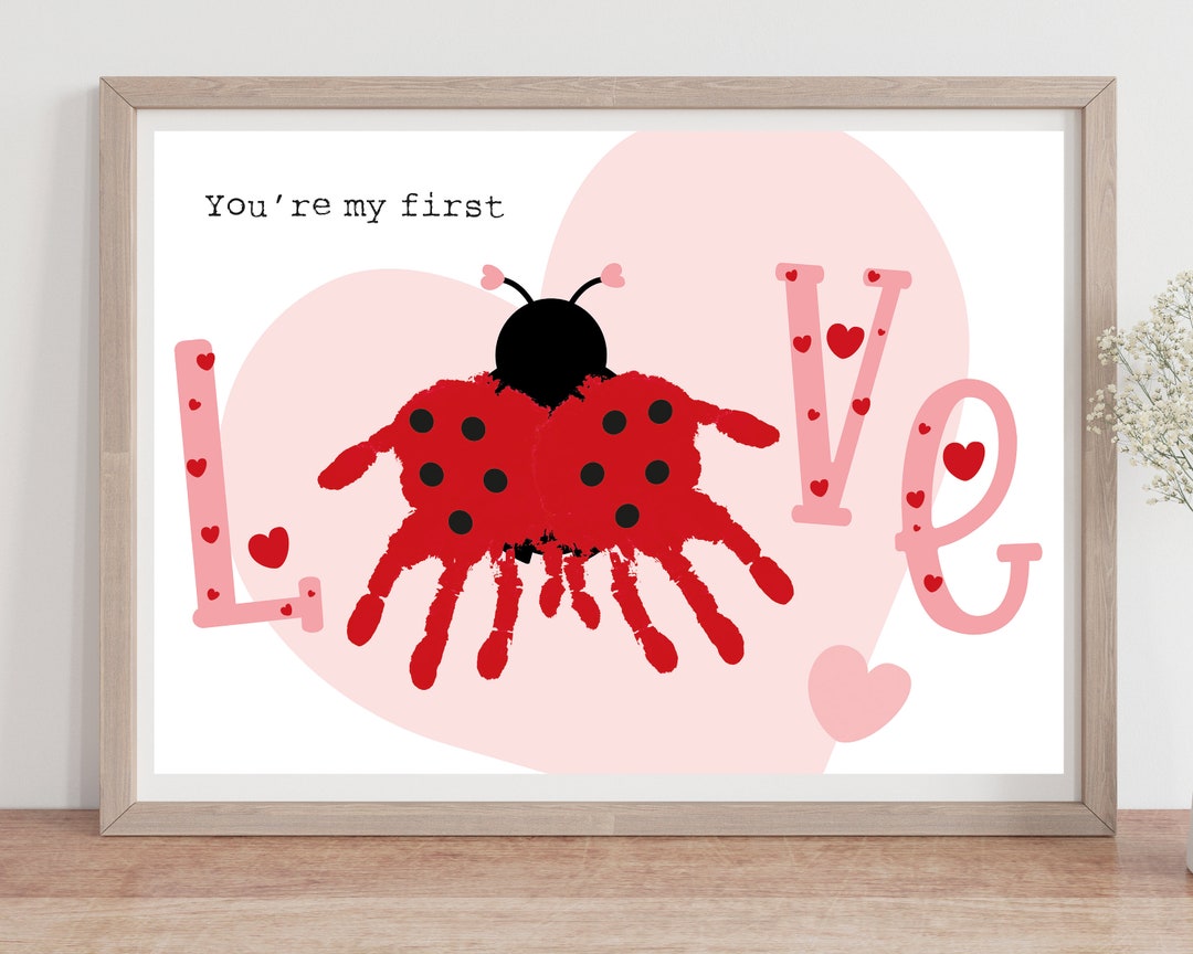 Ladybug Handprint Art: Valentine's DIY Keepsake (digital Download) - Etsy