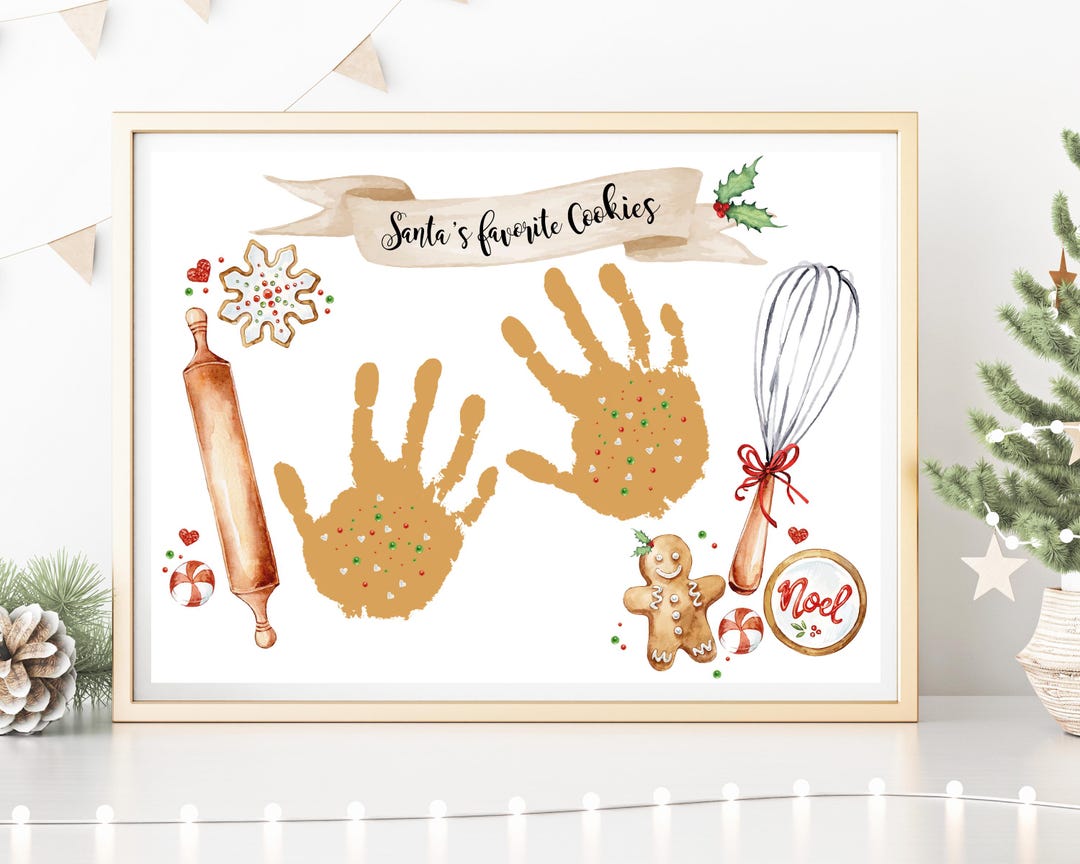 Santa's Cookies Handprint Art: Christmas Keepsake (digital Download) - Etsy