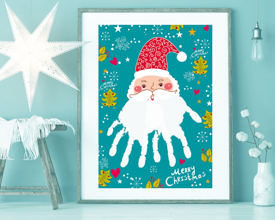 Santa Handprint Art: Christmas Keepsake Decor (digital Download) - Etsy