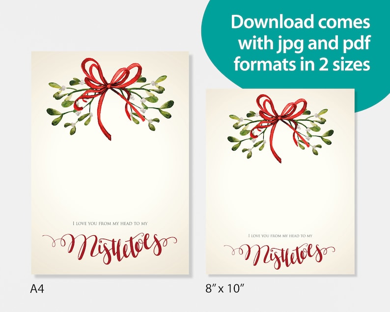 I Love You From My Head to My Mistletoes / Footprint Art / Christmas ...