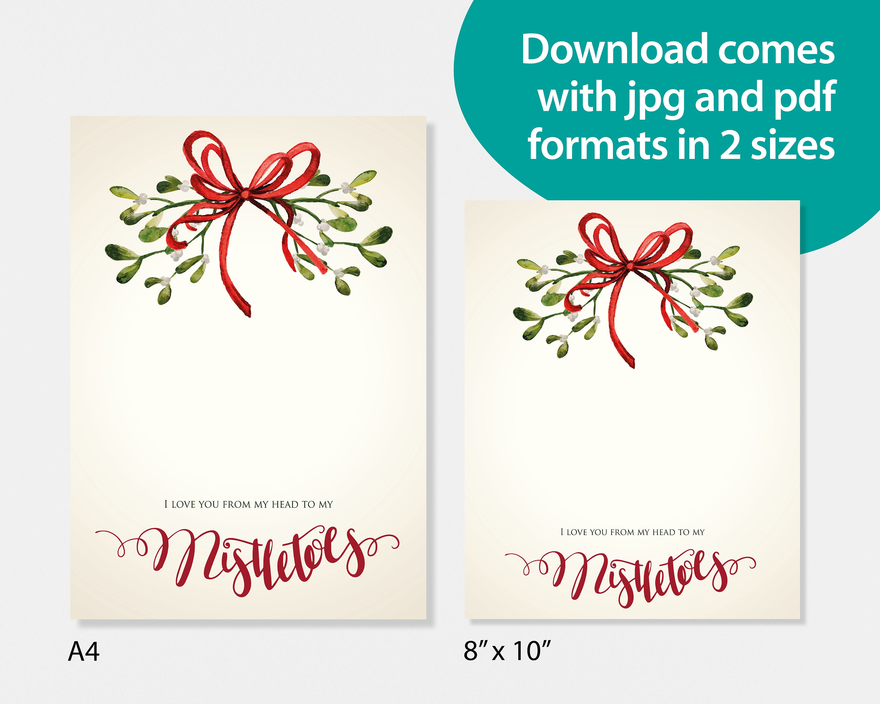 I Love You From My Head to My Mistletoes / Footprint Art / Christmas ...