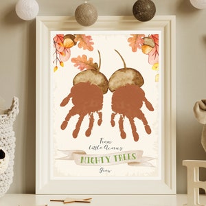 Acorn Handprint Art: Fall Thanksgiving Keepsake (digital Download) - Etsy