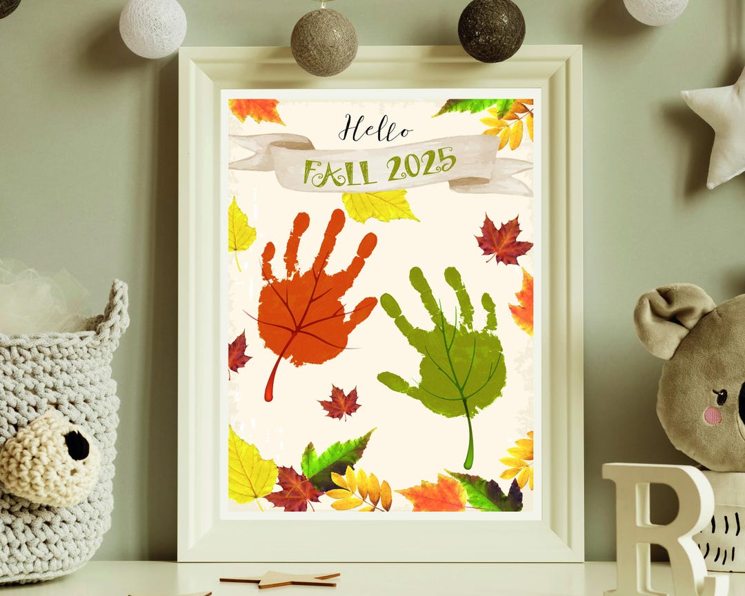 Hello Fall Handprint Art: DIY Autumn Keepsake (digital Download) - Etsy