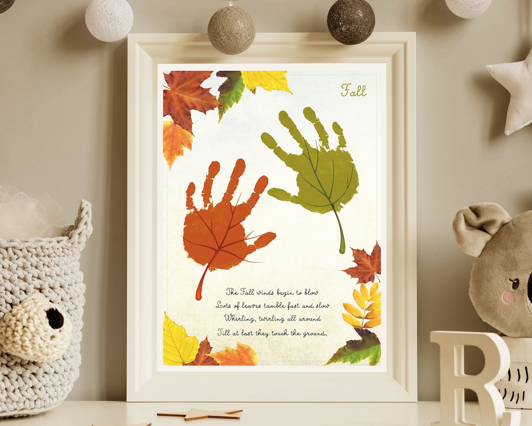 Fall Leaf Handprint Art: DIY Poem Keepsake (digital Download) - Etsy
