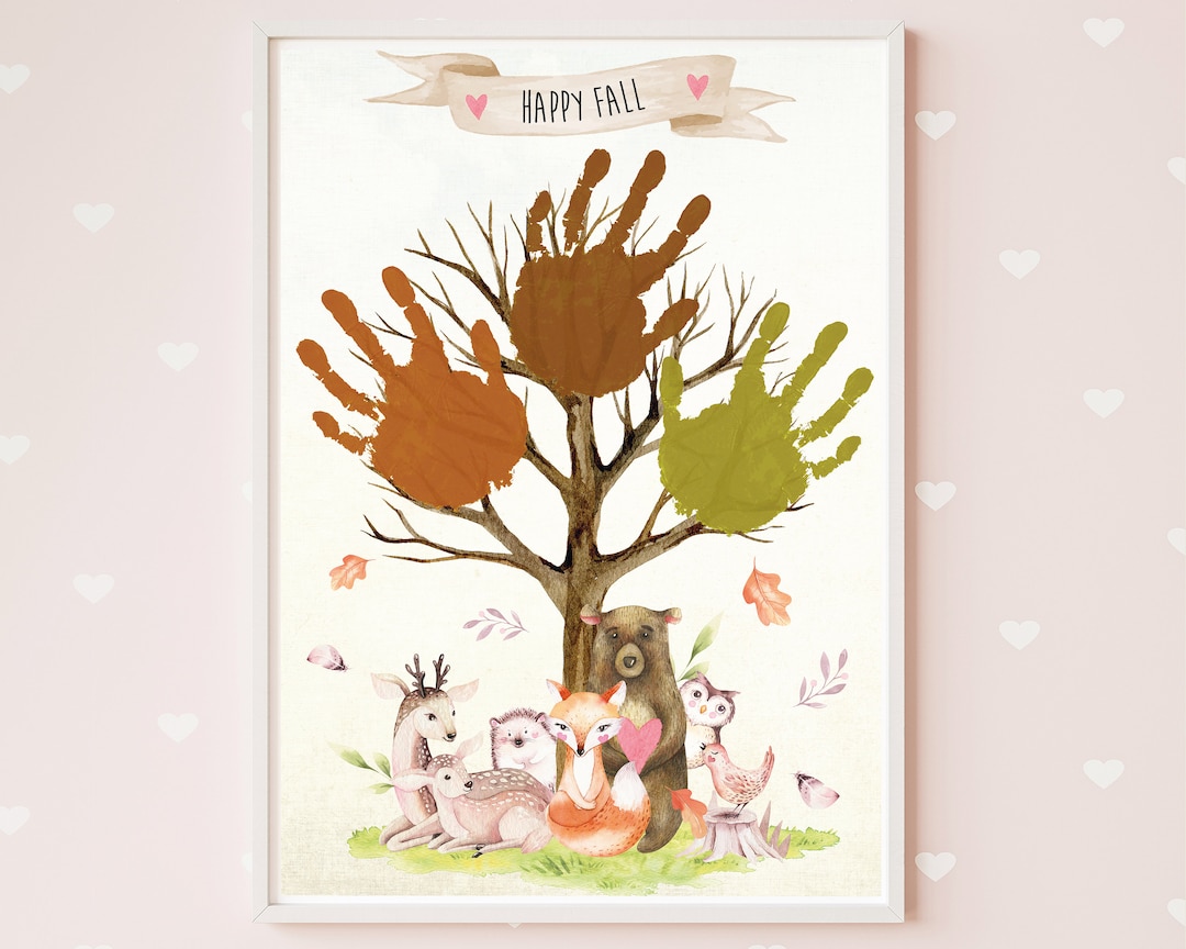 Happy Fall / Tree / Handprint Art / Autumn / Thanksgiving Decor ...