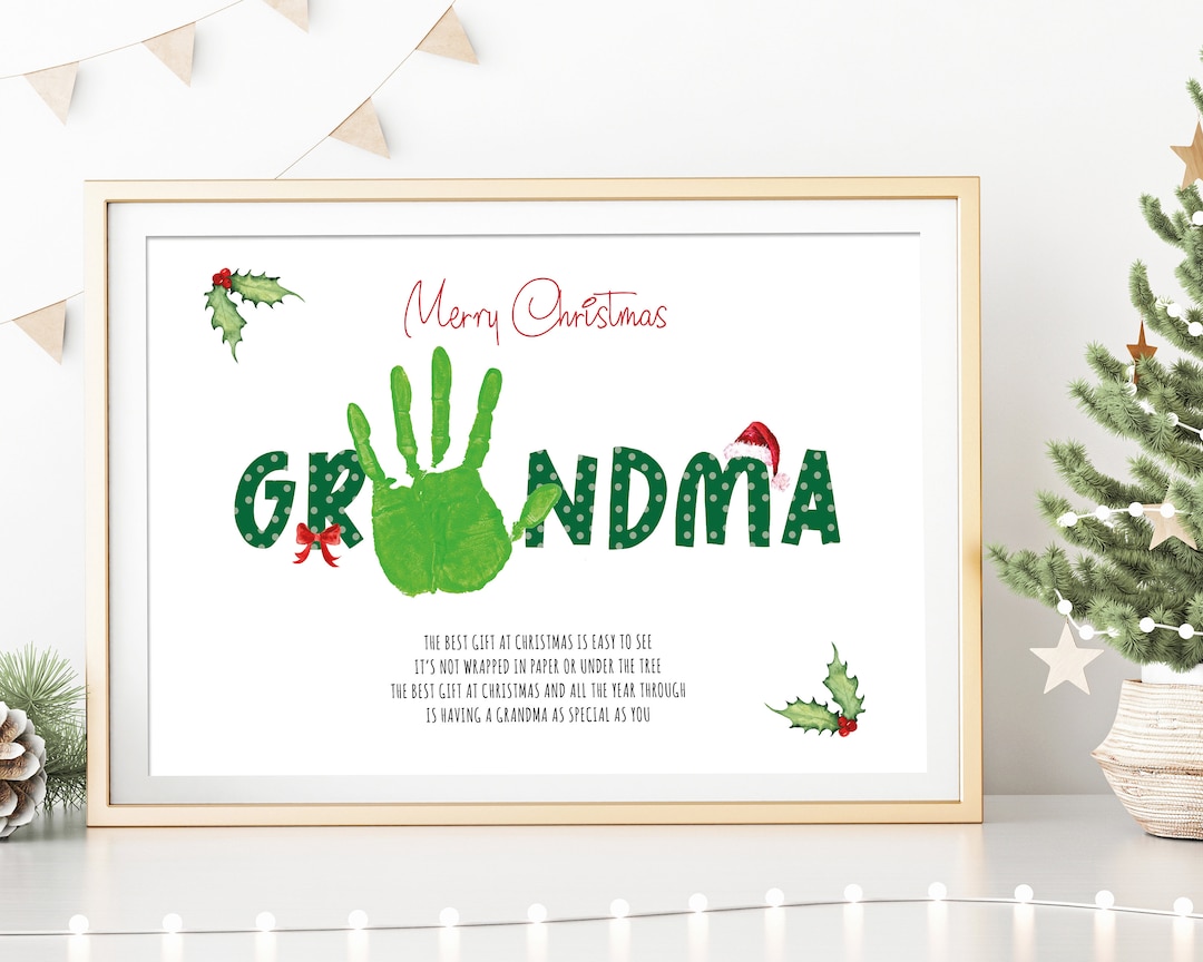 Merry Christmas Grandma / Christmas Gift / Handprint Art / Christmas ...