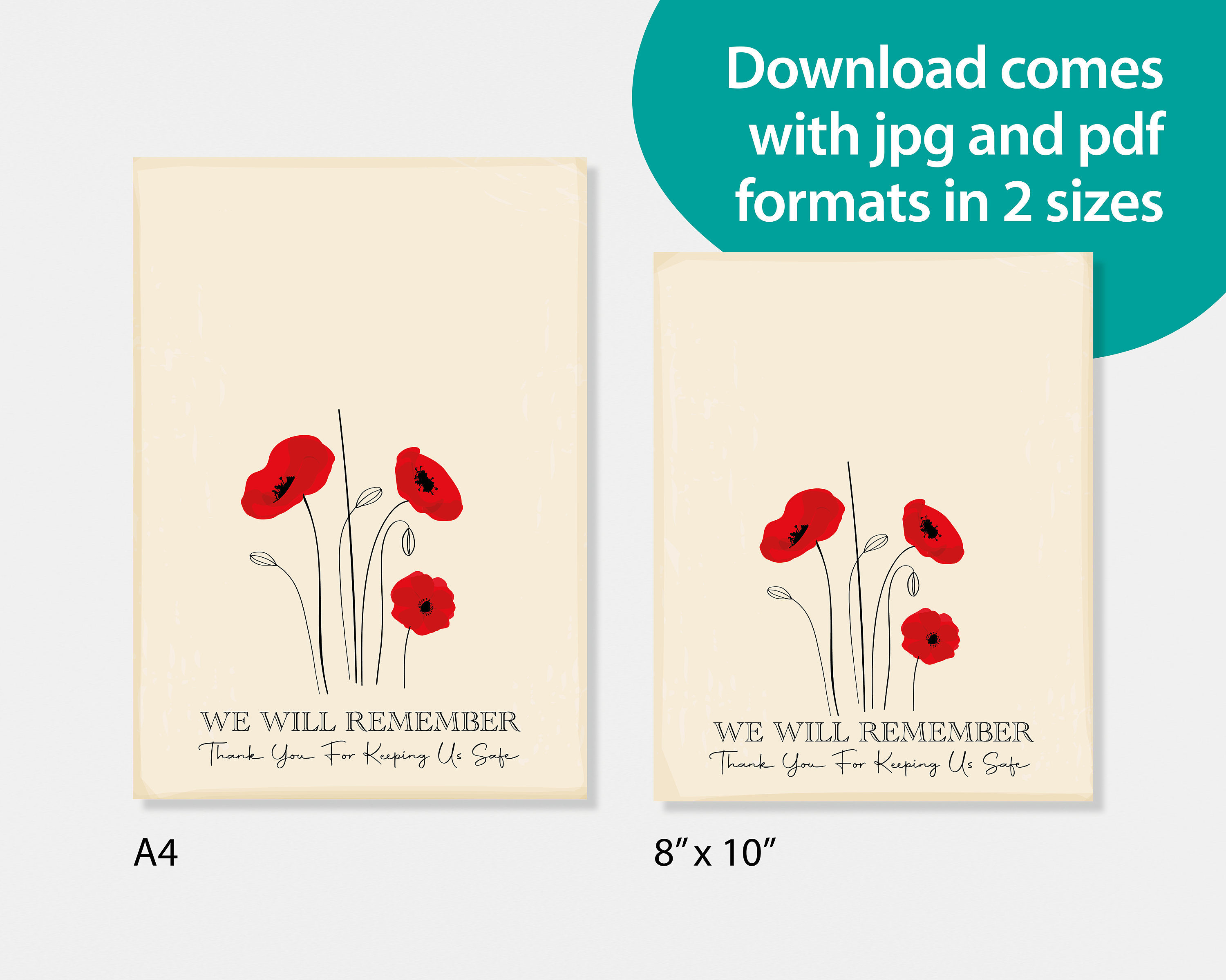 Poppy Handprint Art: Memorial Day Keepsake (digital Download) - Etsy