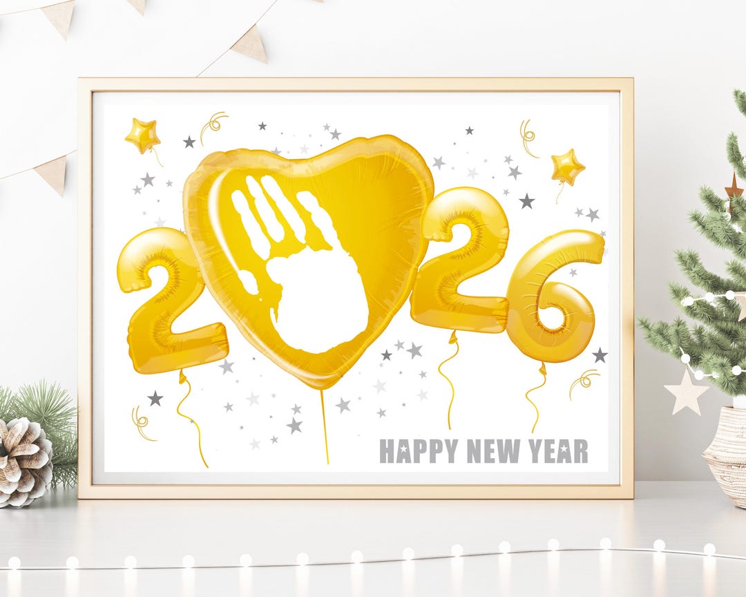 Happy New Year 2026 / Handprint Art / Decor / Printable Children ...
