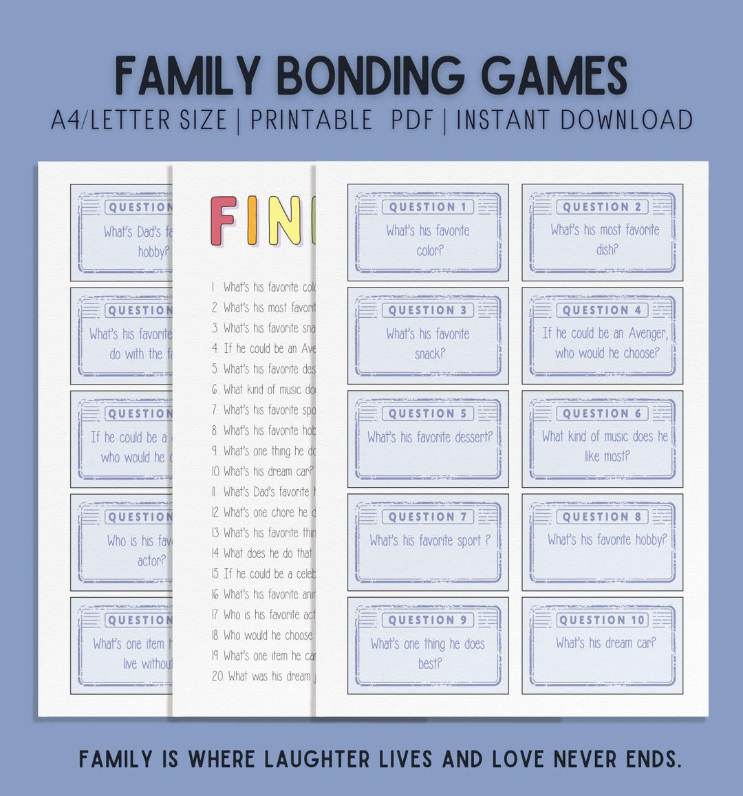 Father's Day Gift | Find Dad Game Printable | Fun Family Activity for ...