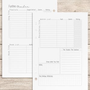 Funtime Tracker Printable | Playlist Watchlist Readlist Log | Cozy ...