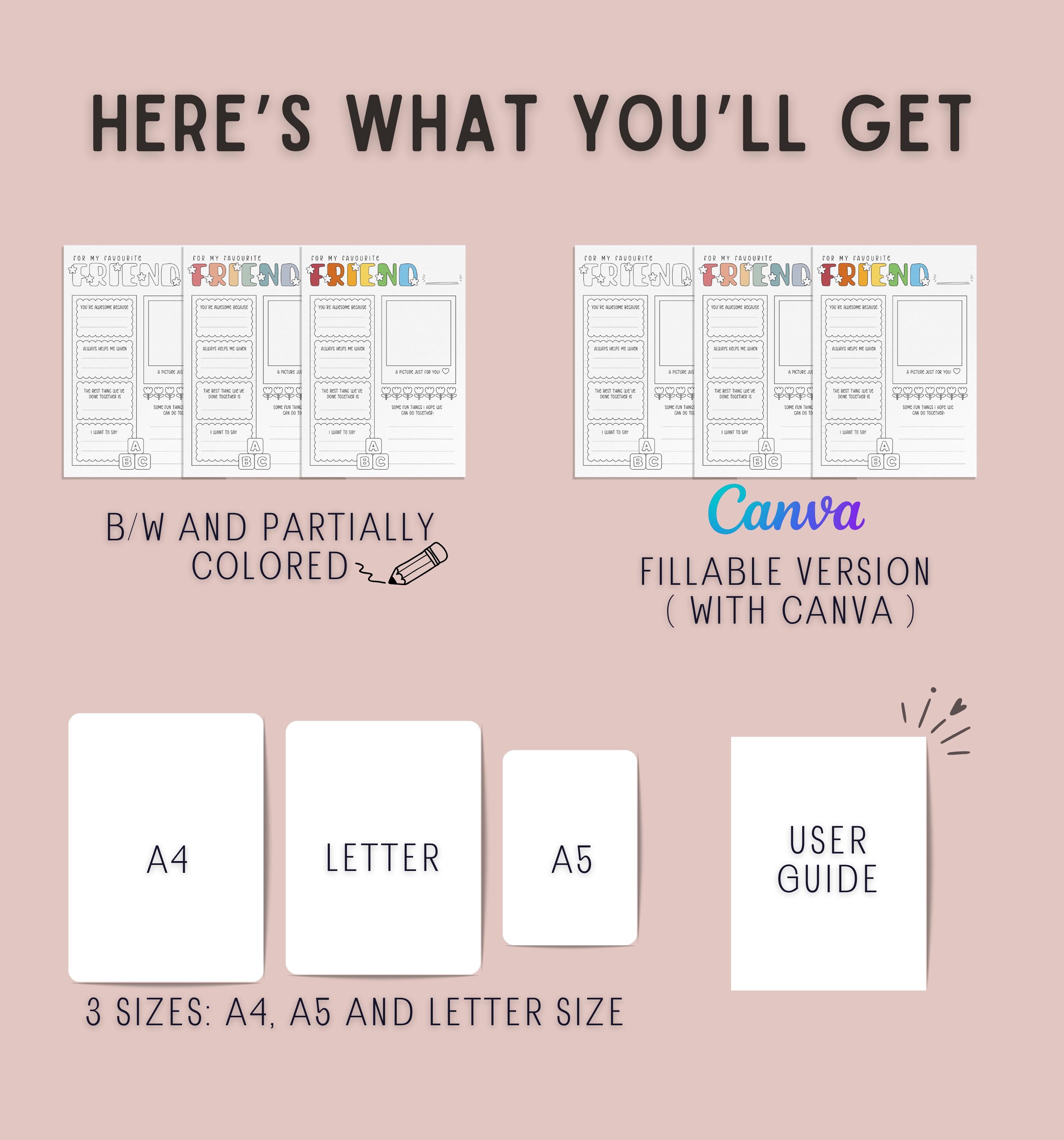 Best Friend Card Printable | Favorite Friend Coloring Page for Kids ...