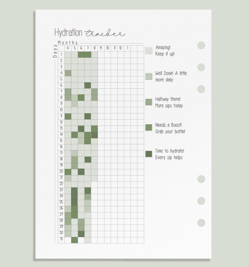 Hydration Tracker Printable | Daily Water Intake Log | Stay Hydrated ...
