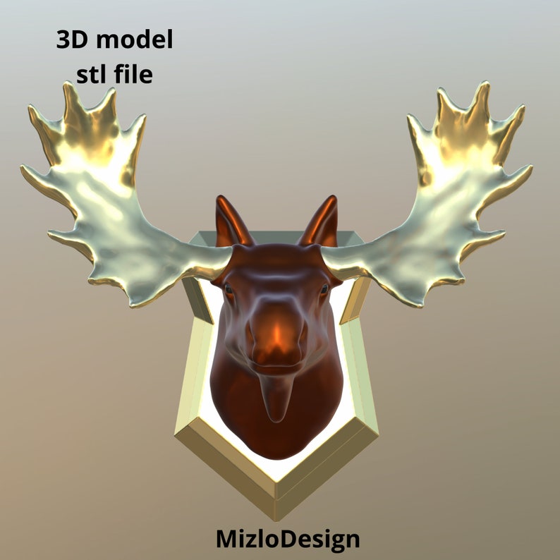 Moose Head 3D Model Digital Download Stl File for 3D Printing - Etsy