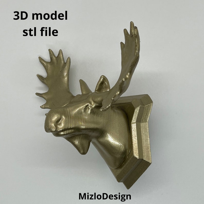 Moose Head 3D Model Digital Download Stl File for 3D Printing - Etsy