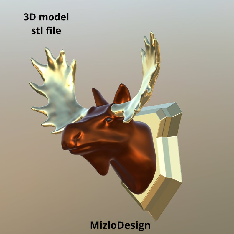 Moose Head 3D Model Digital Download Stl File for 3D Printing - Etsy