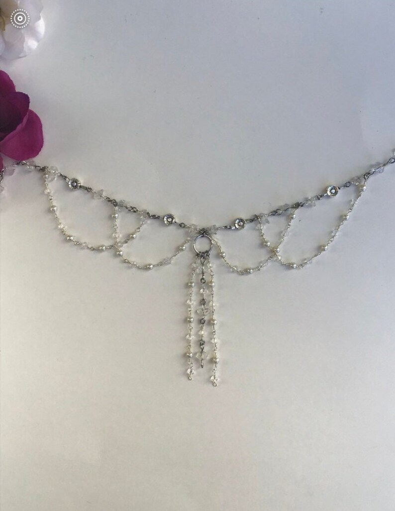 Elegant Pearl Floral Fairy Drop Choker Necklace - Etsy