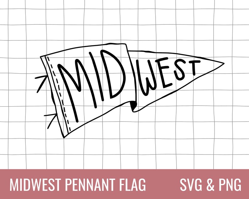 Midwest Pennant Flag SVG & PNG Digital Download | Custom Printable ...