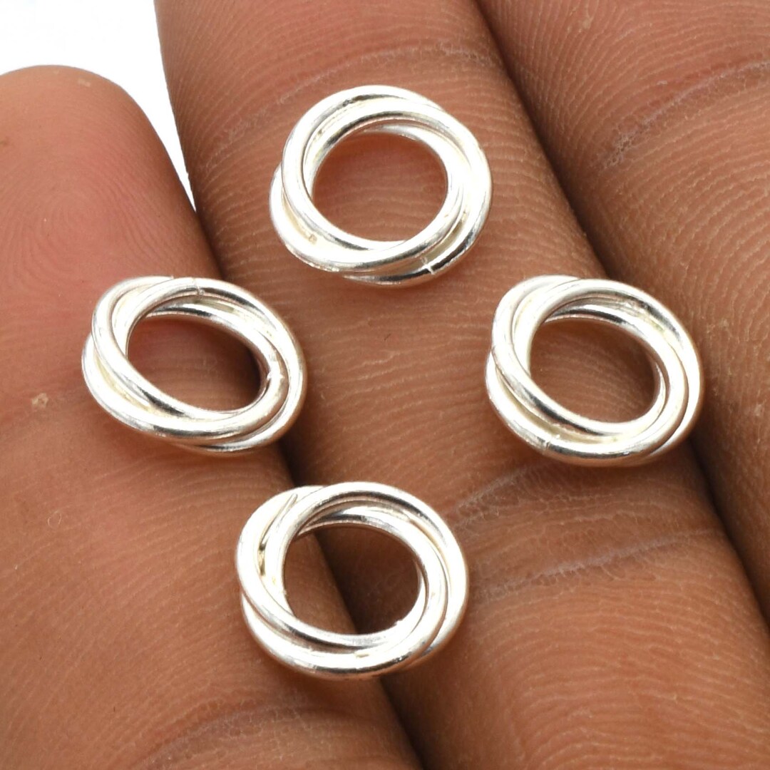 10mm Bali Twisted Closed Jump Ring, Sterling Silver Plated Jewellery ...