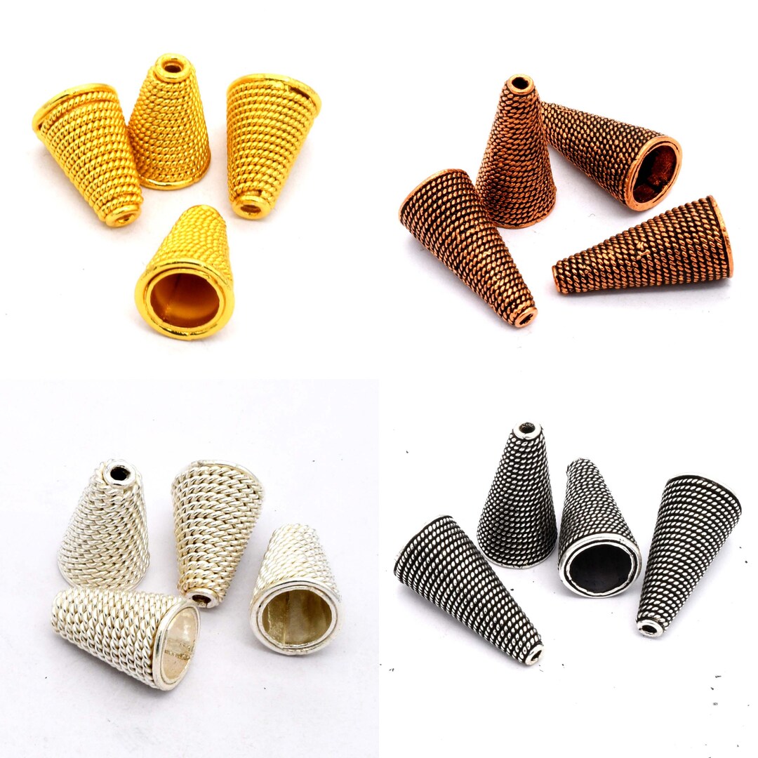 18x12mm Bali Cone Bead Cap ,end Bead Cap Oxidized Copper, Sterling ...