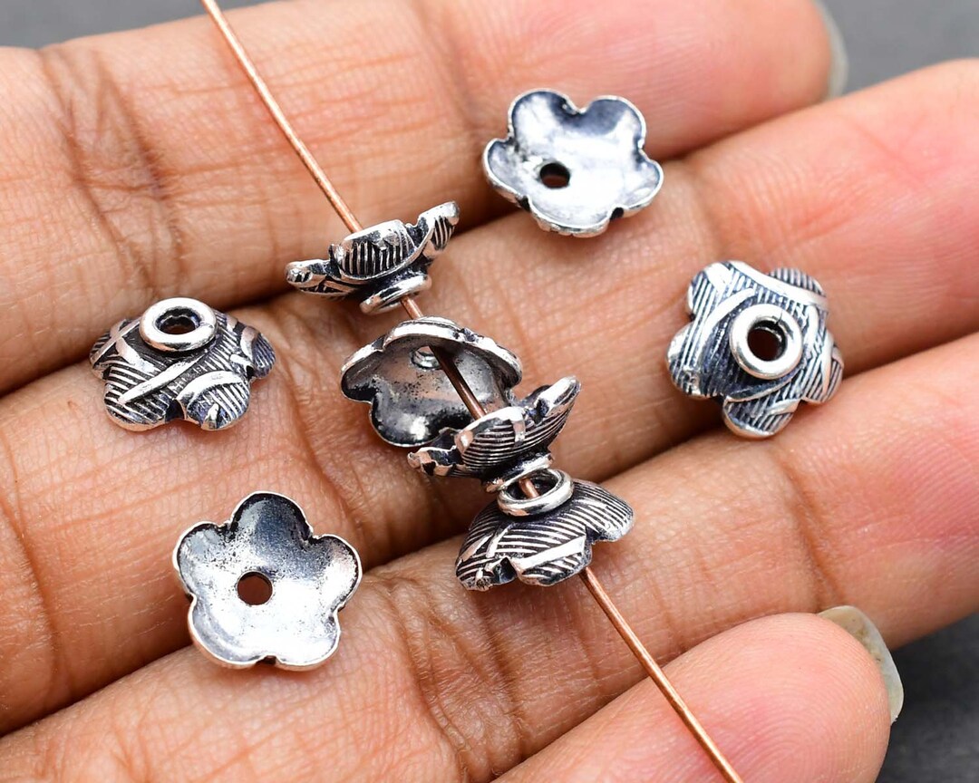 10mm Flower Bead Cap, Jewelry Making Cap Jewelry Findings Oxidized ...