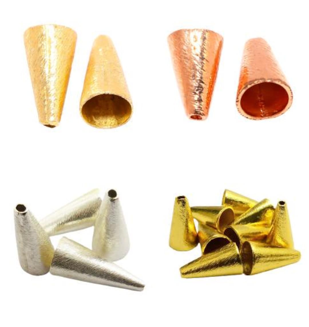 14x9mm Brushed Cone Bead Cap ,end Bead Cap Copper, Sterling Silver ...