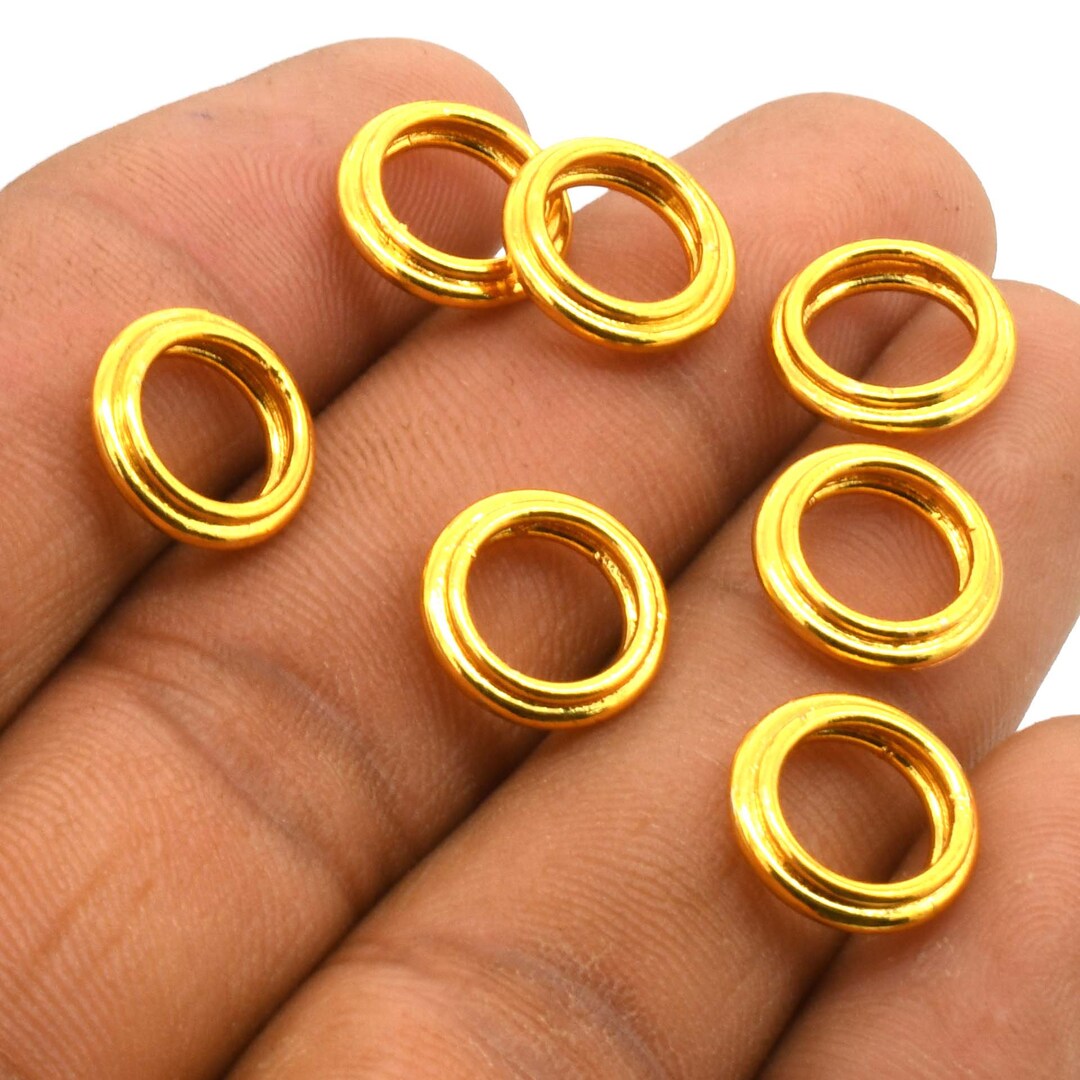 12mm Bali Double Wire Closed Jump Ring,18k Gold Plated Jewellery Making ...